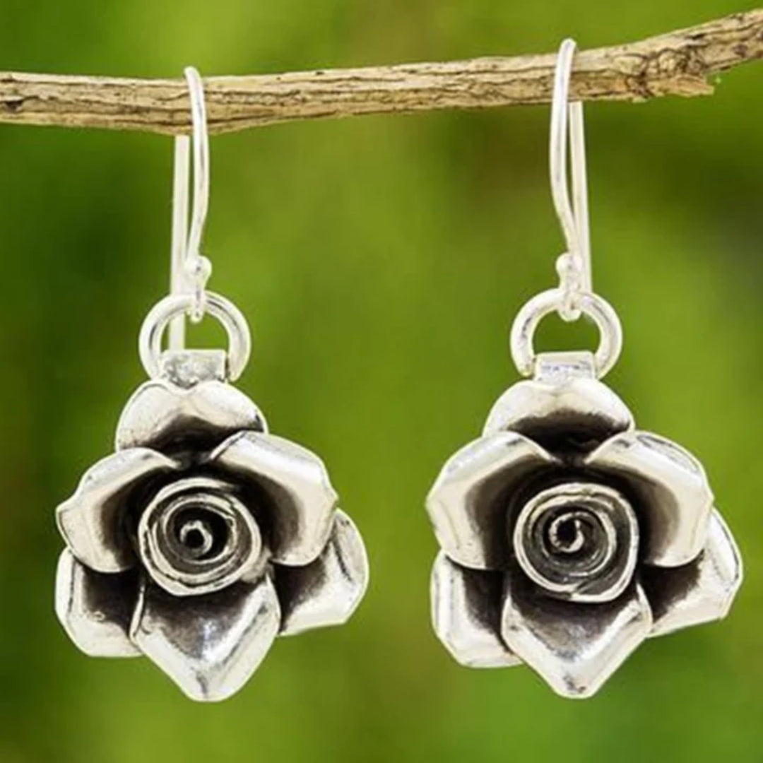 Vintage Silber Blume Ohrringe – EMAS SCHMUCK
